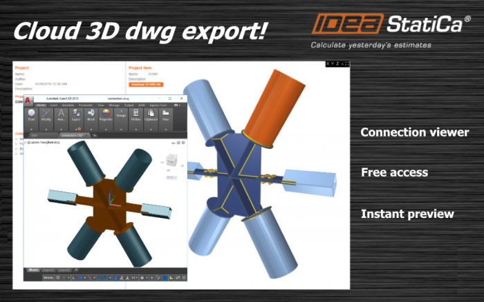 Cloud 3D dwg export – IDEA StatiCa