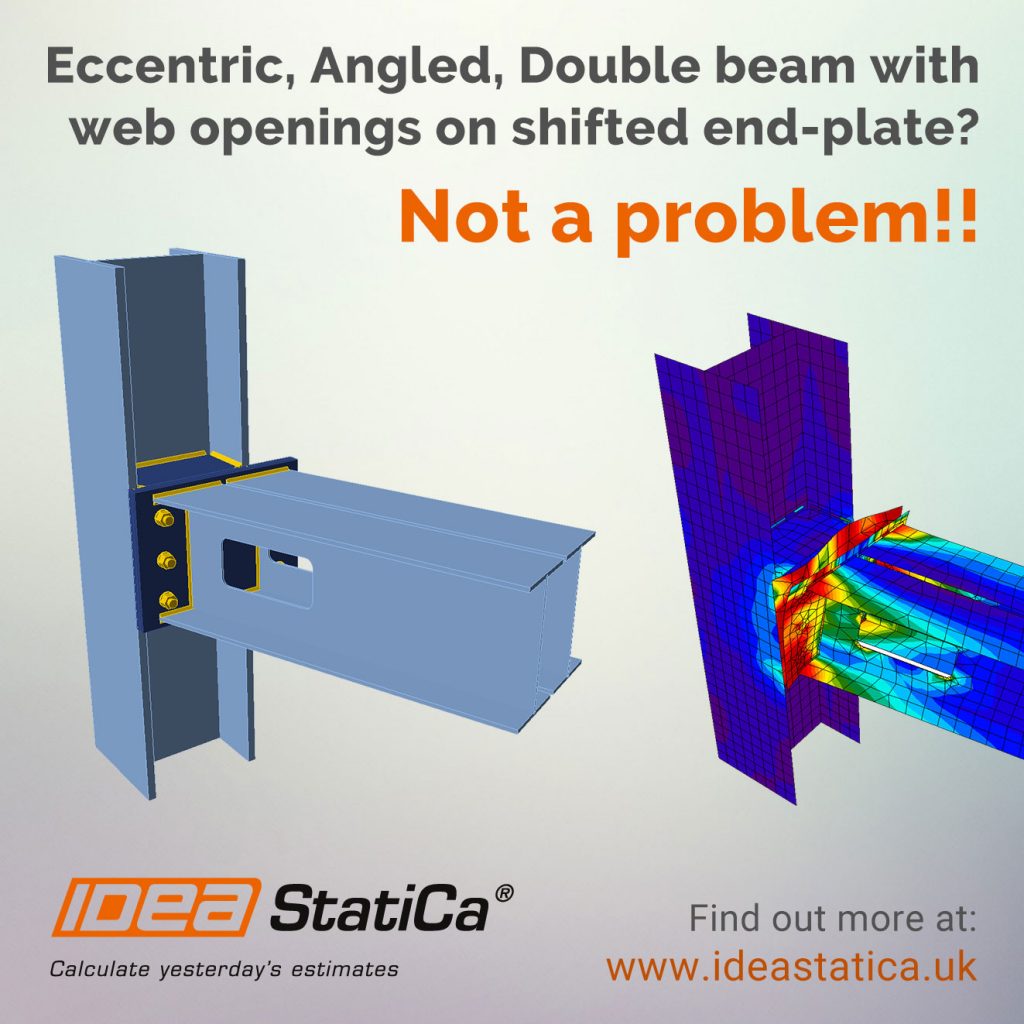 Double beam on shifted-end plate – IDEA StatiCa