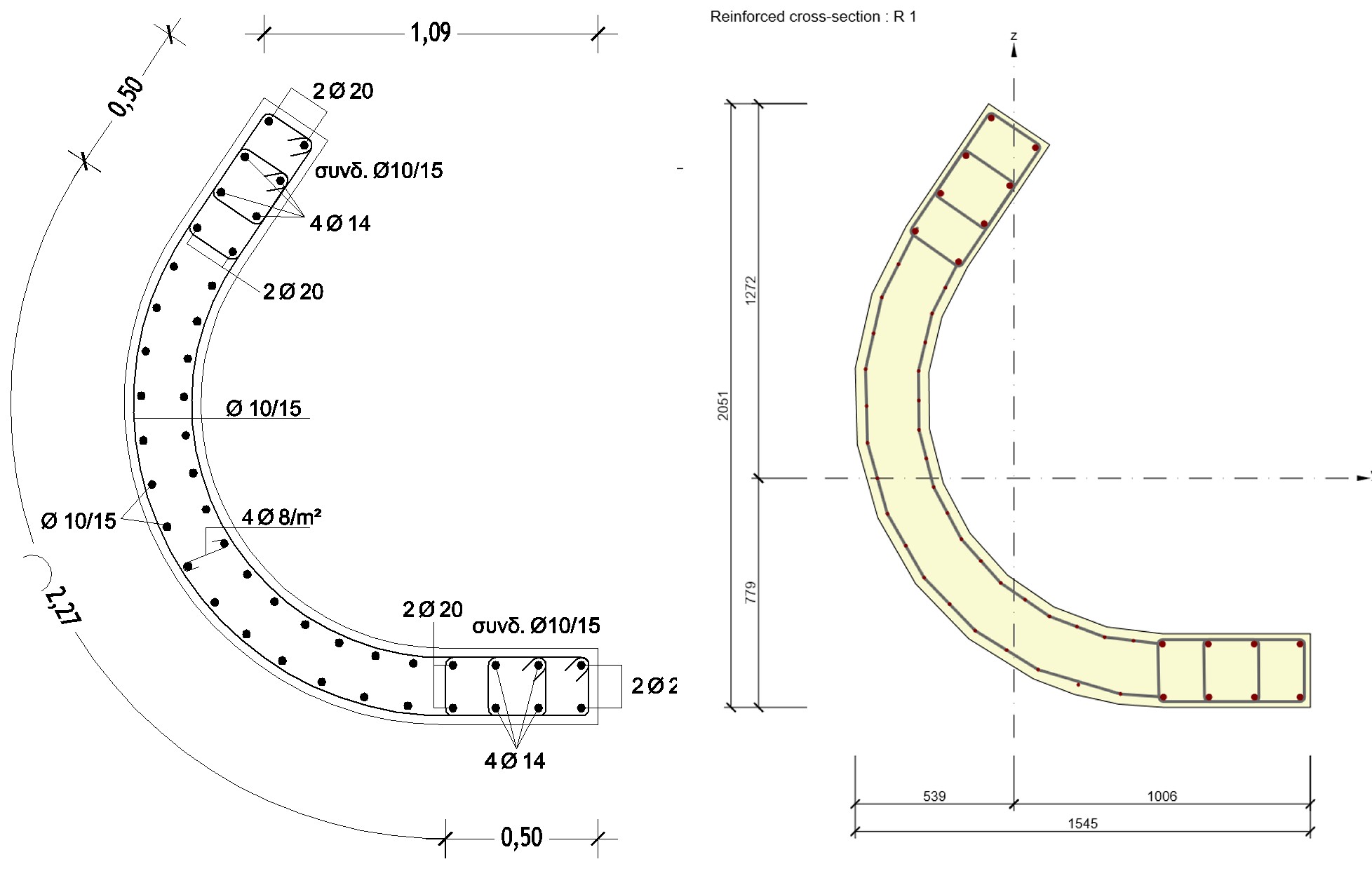 Curved shear wall design with IDEA StatiCa RCS – IDEA StatiCa
